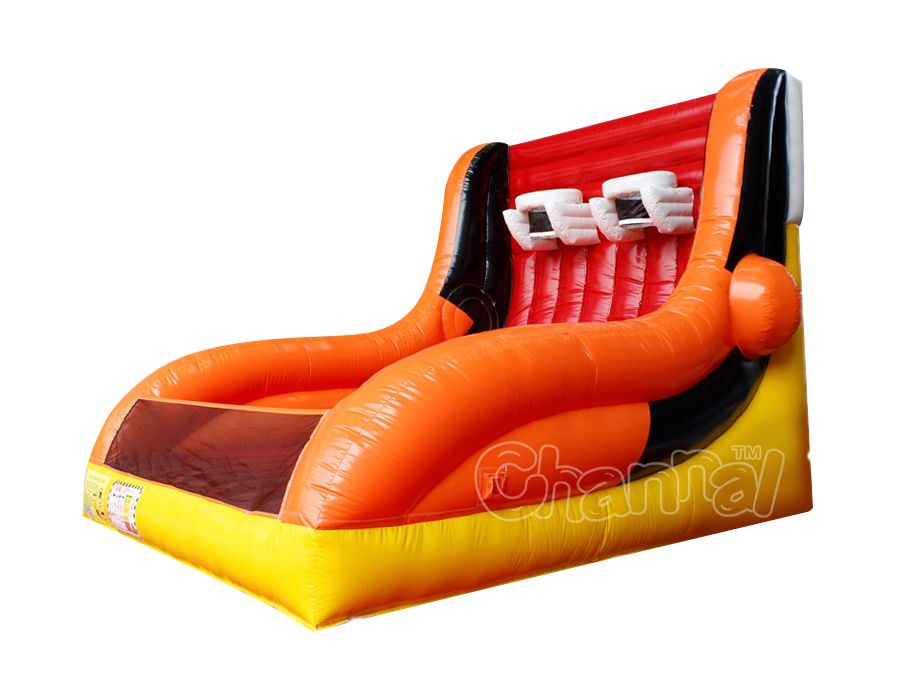 Orange Inflatable Basketball Shooting Two Hoops - Channal Inflatables