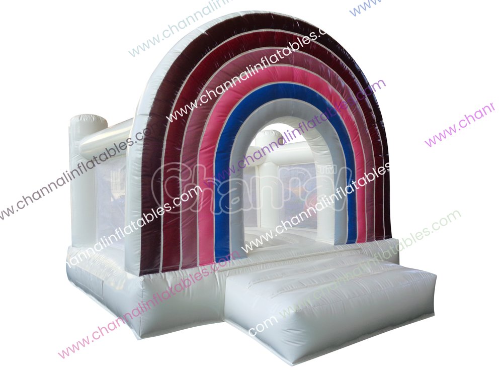 Red Rainbow White Bouncer - Channal Inflatables