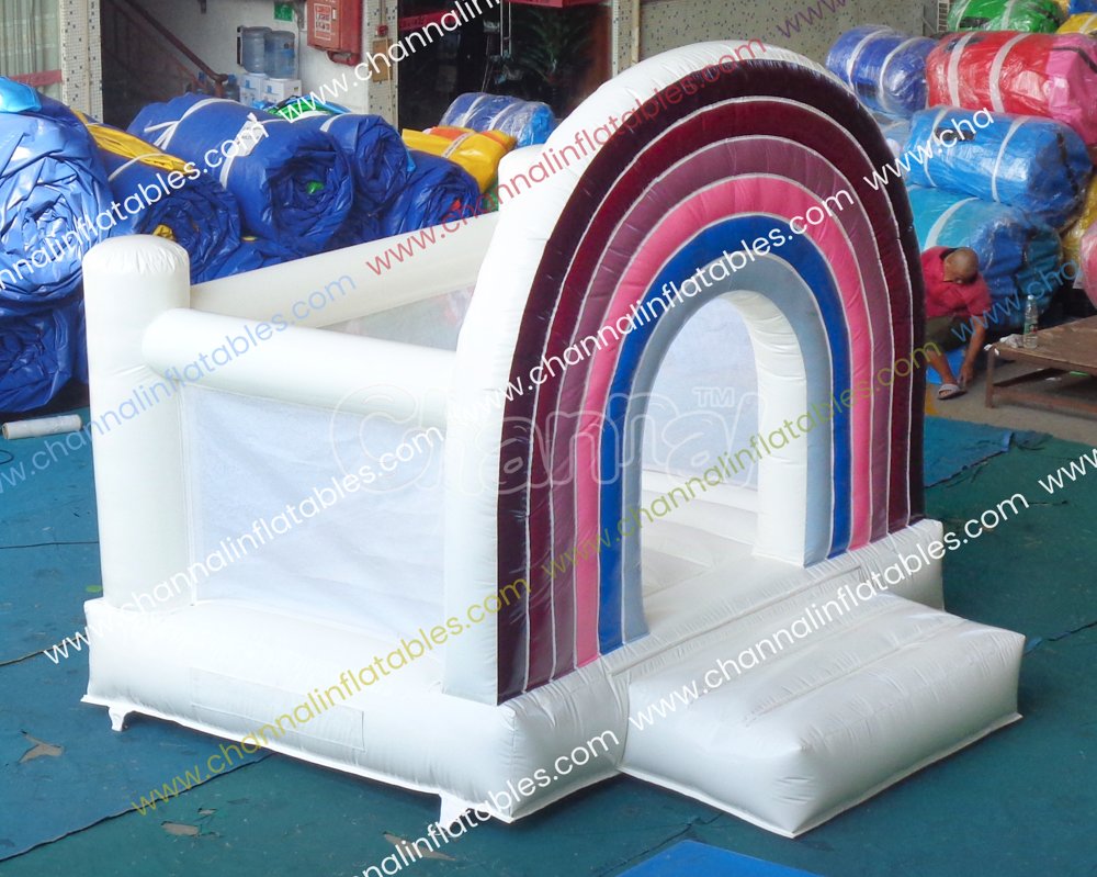 Red Rainbow White Bouncer - Channal Inflatables