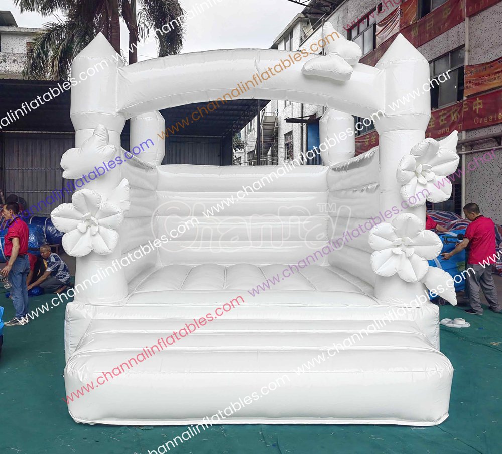 Butterfly & Flower White Bouncer - Channal Inflatables