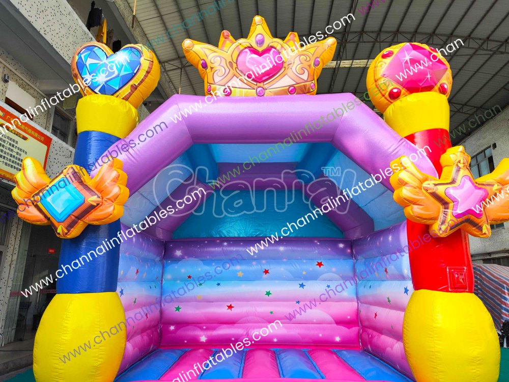 Glittery Princess Crown Bounce House - Channal Inflatables