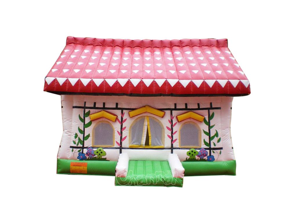 Inflatable Red Roof House Bouncer - Channal Inflatables