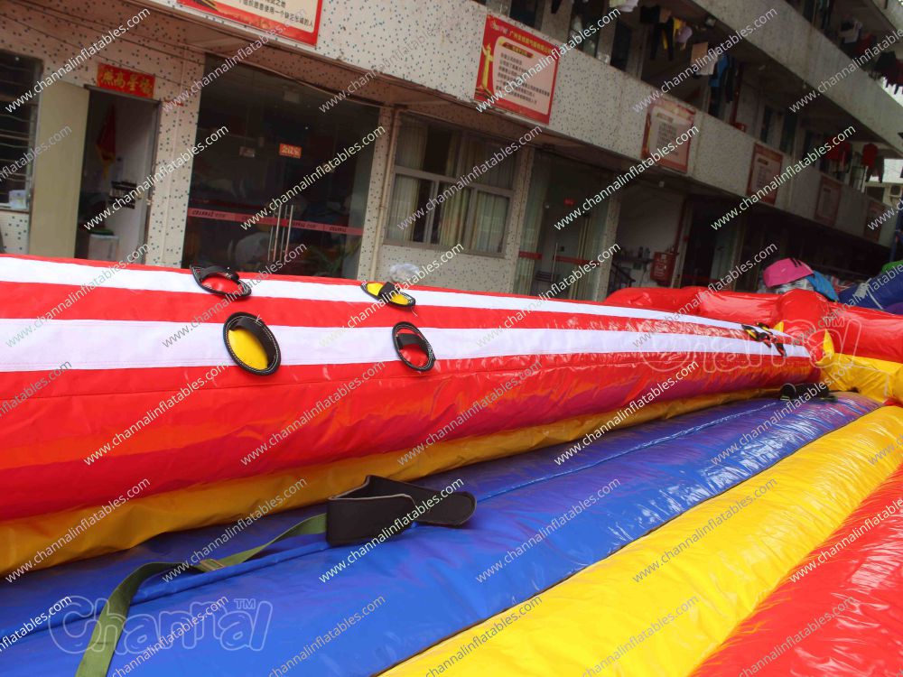 Red Inflatable Bungee Run Game - Channal Inflatables