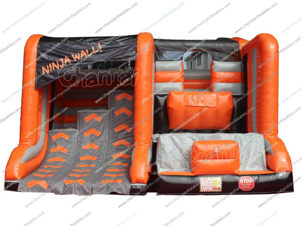 Inflatable Ninja Wall with Jump Base - Channal Inflatables