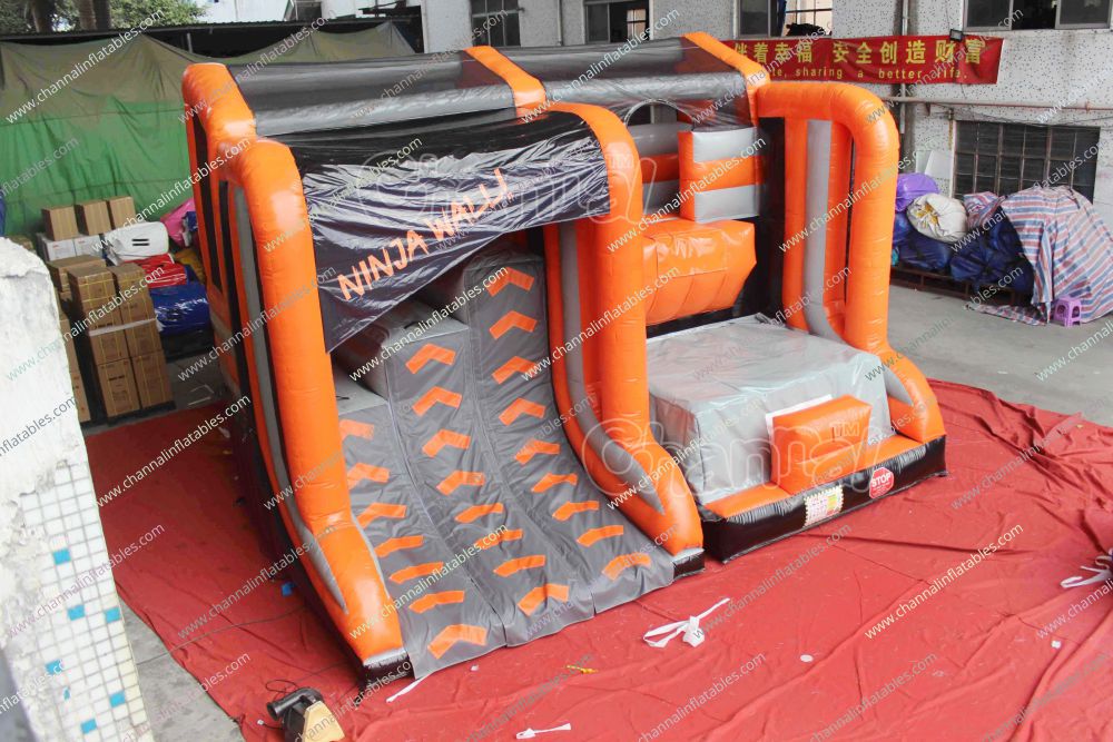 Inflatable Ninja Wall with Jump Base - Channal Inflatables