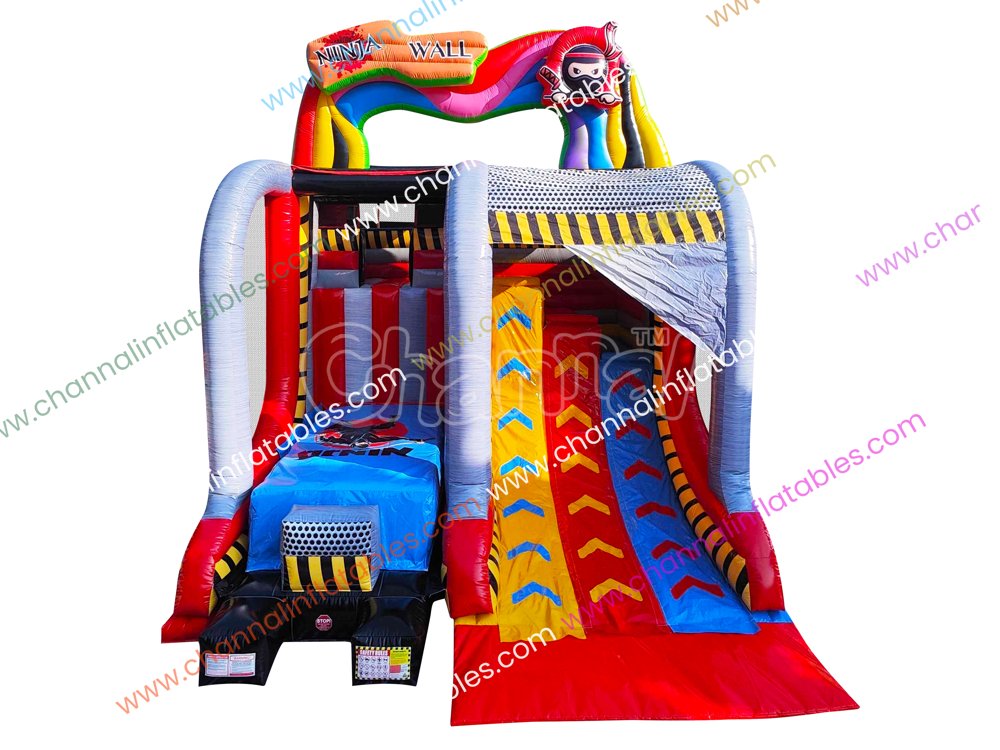 Ninja Wall With Slide - Channal Inflatables