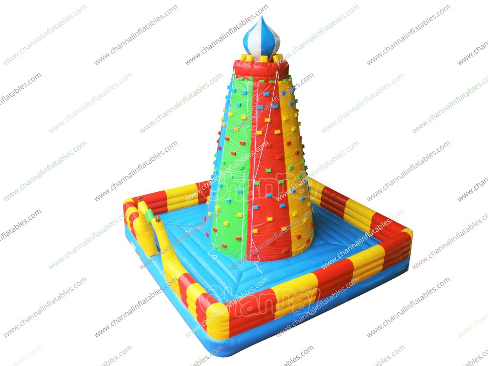 Rainbow Color Cylinder Inflatable Climbing Wall - Channal Inflatables