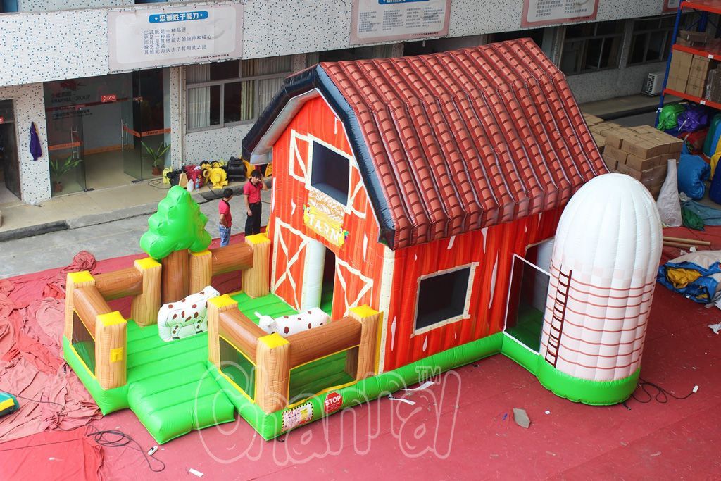 Red Farm Barn Bounce House For Sale - Channal Inflatables
