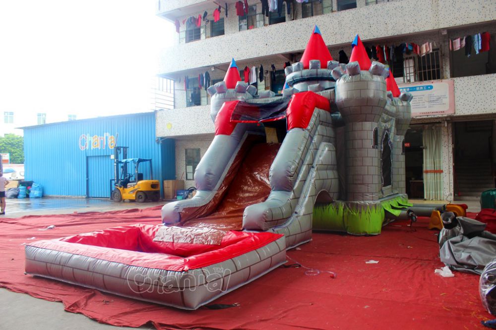 Castle Bounce House With Water Slide - Channal Inflatables