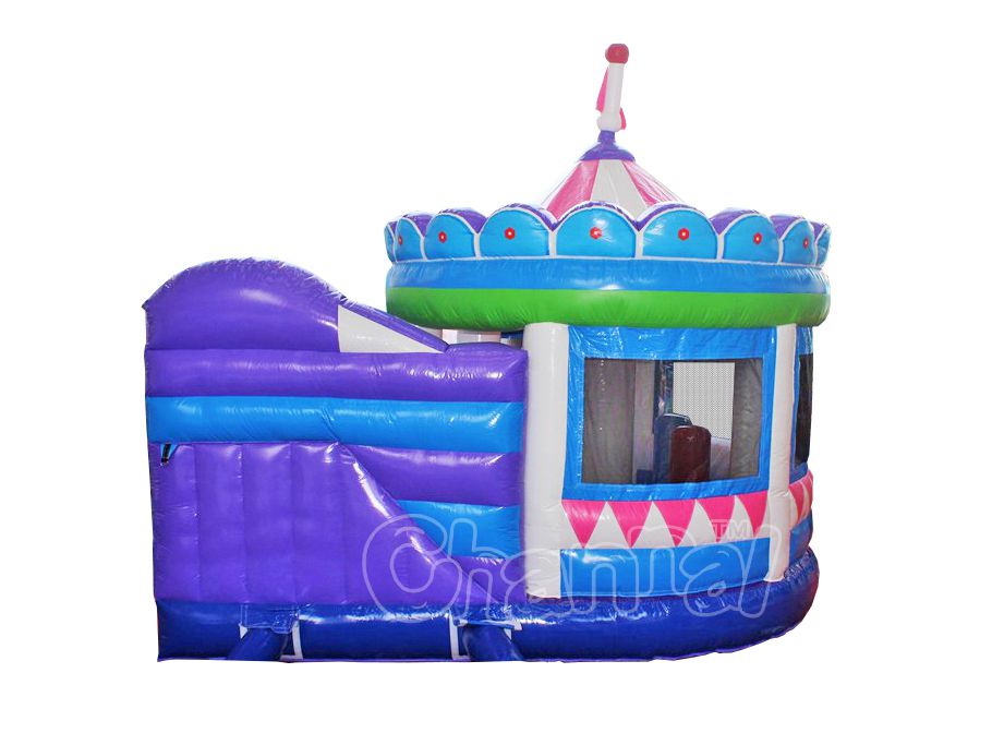 Carousel Bounce House With Slide - Channal Inflatables