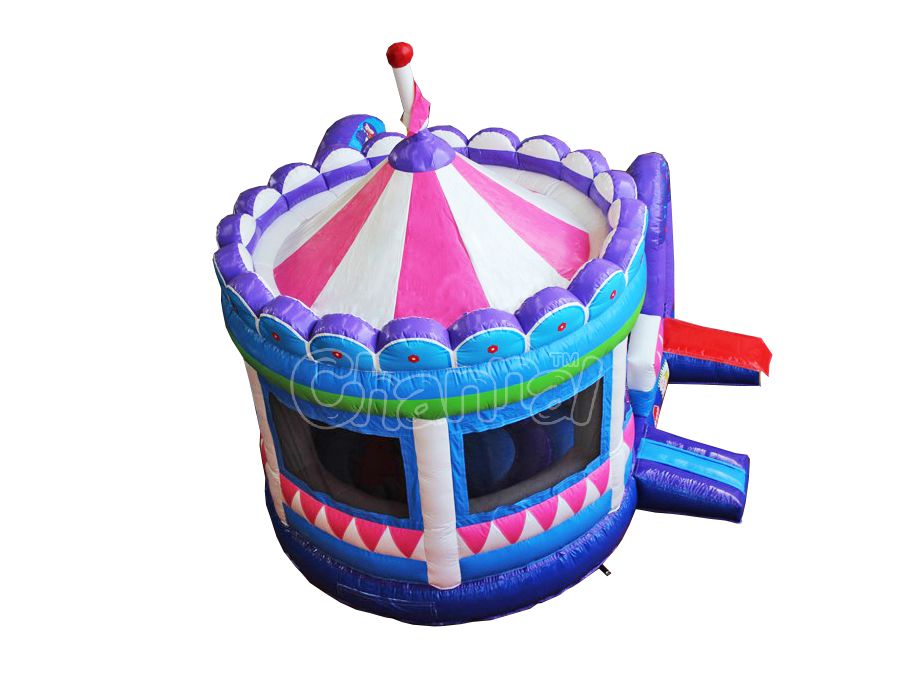 Carousel Bounce House With Slide - Channal Inflatables