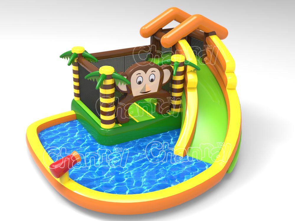 Monkey Water Slide Pool - Channal Inflatables