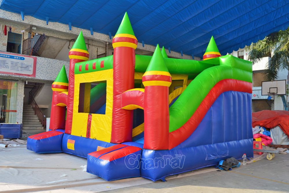 Double Slides Castle Inflatable Combo - Channal Inflatables