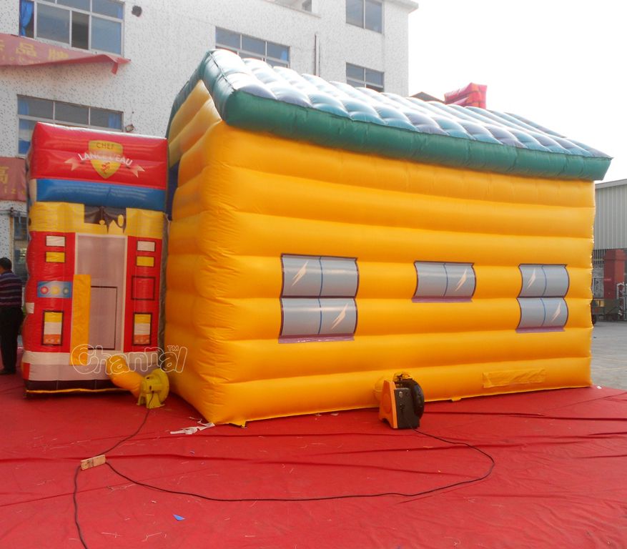 Inflatable Fire House with Slide - Channal Inflatables