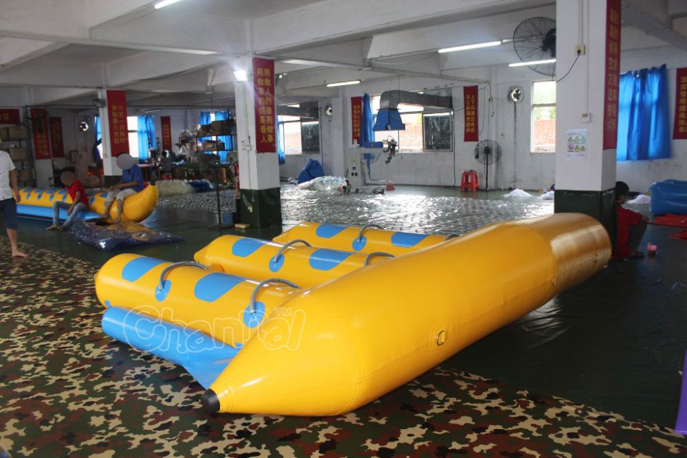 Yellow Inflatable Flying Fish Boat - Channal Inflatables