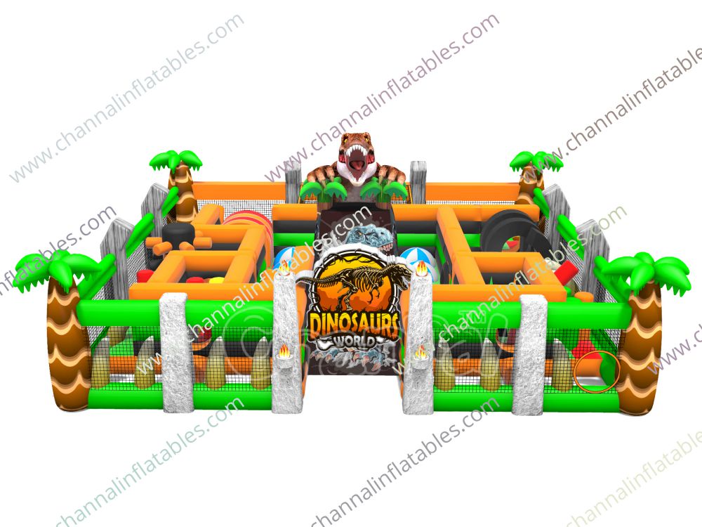 Dinosaur World Inflatable Maze - Channal Inflatables