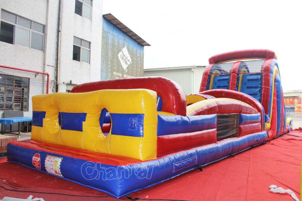 Inflatable Obstacle Course With Water Slide - Channal Inflatables