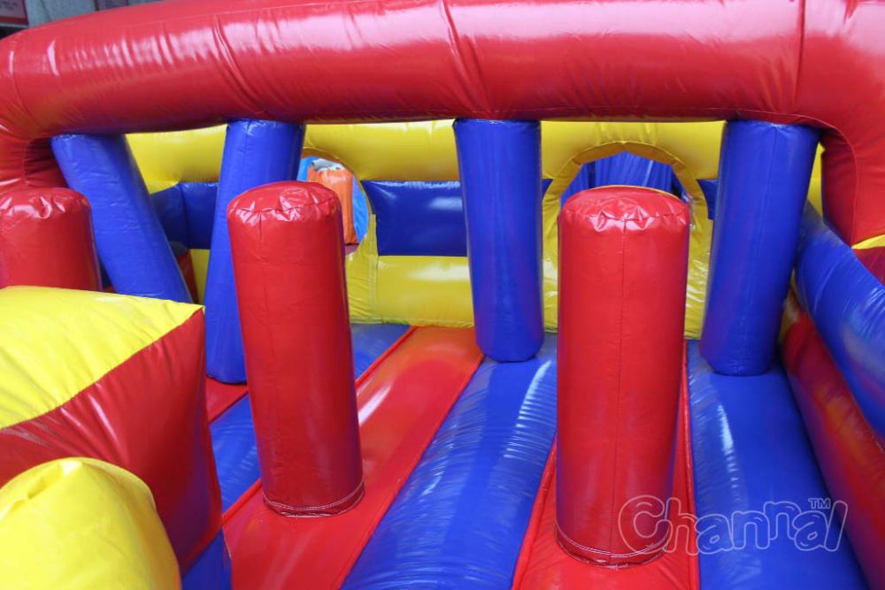 Inflatable Obstacle Course With Water Slide - Channal Inflatables