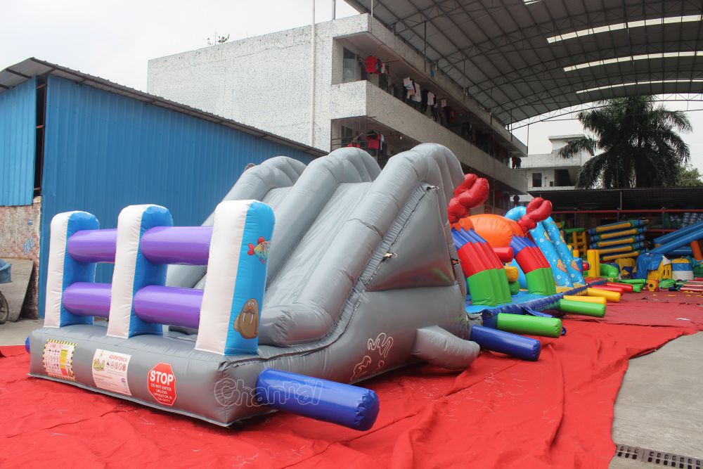 Ocean Theme Inflatable Water Obstacle Course - Channal Inflatables