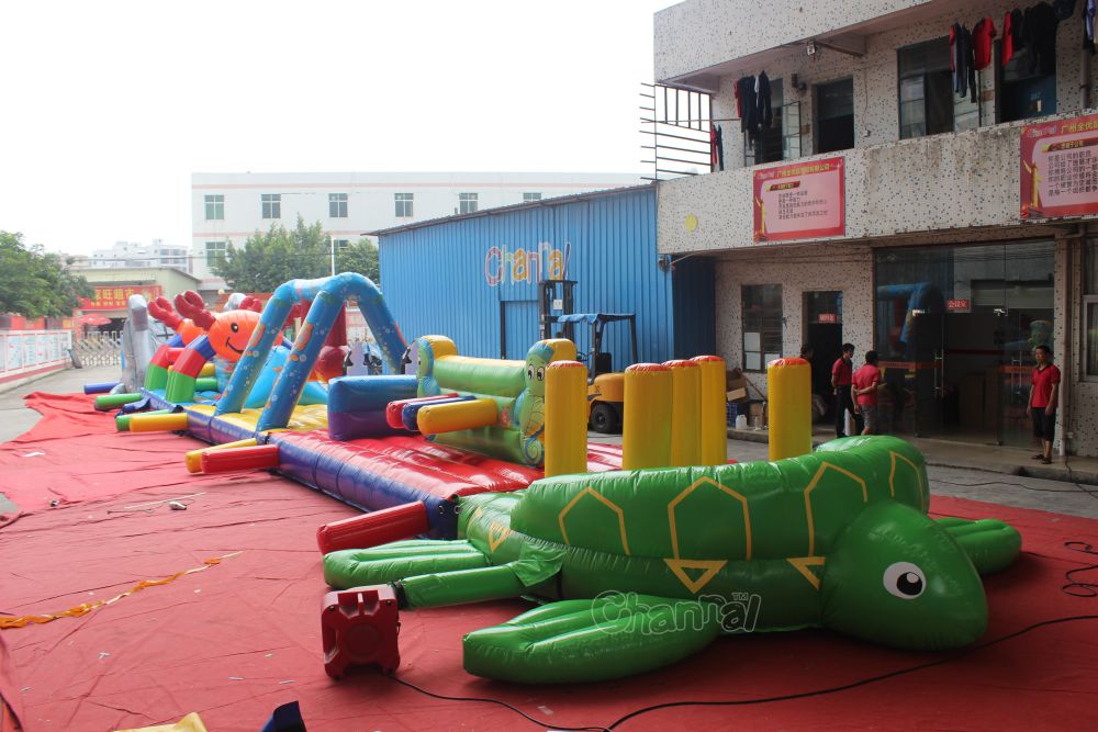 Ocean Theme Inflatable Water Obstacle Course - Channal Inflatables