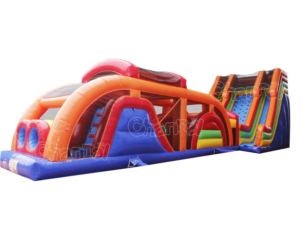 Inflatable Extreme Rush Slide Obstacle Course - Channal Inflatables