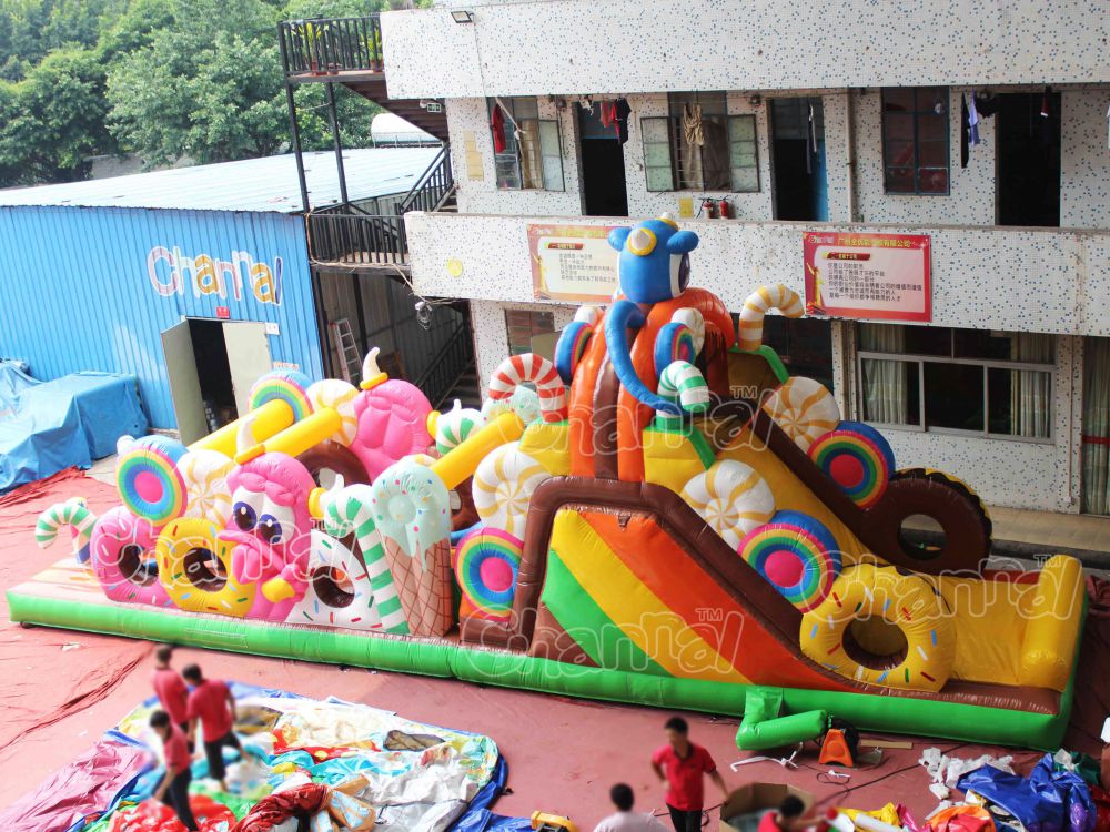 Candy Monster Inflatable Obstacle Course - Channal Inflatables