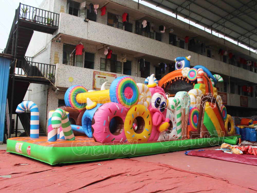 Candy Monster Inflatable Obstacle Course - Channal Inflatables