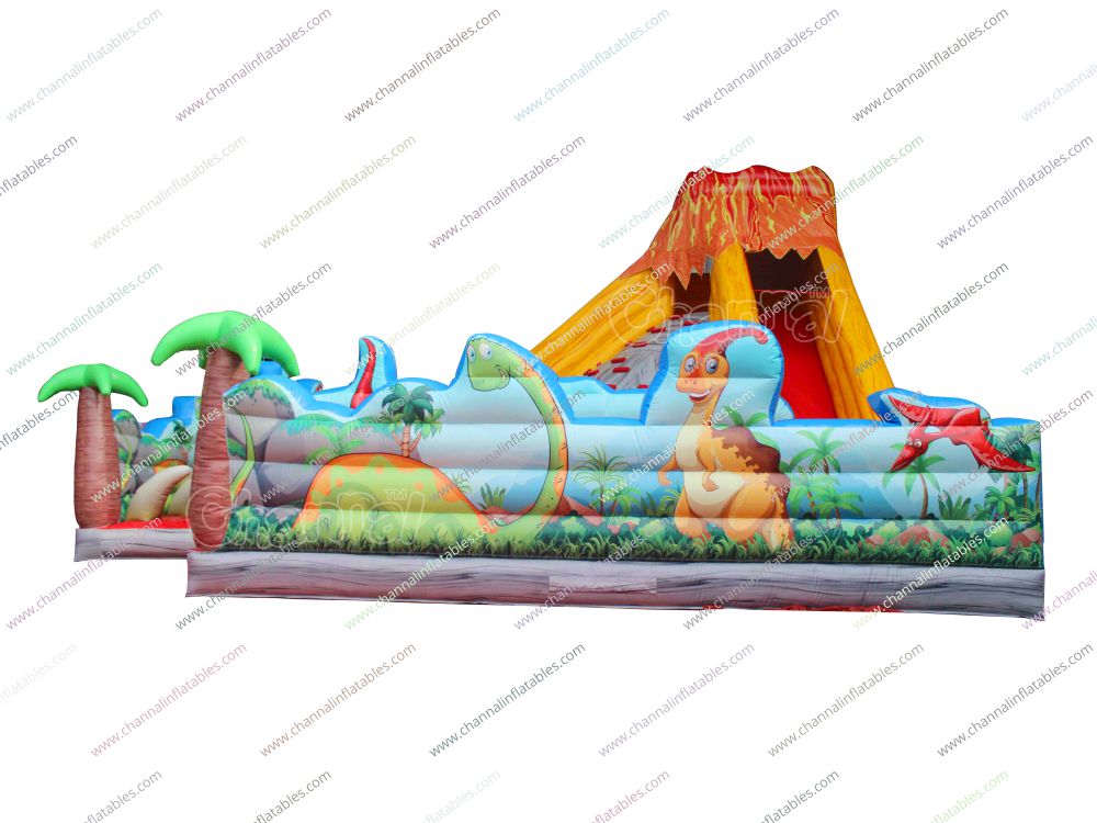 Jurassic Volcano Inflatable Obstacle Course - Channal Inflatables