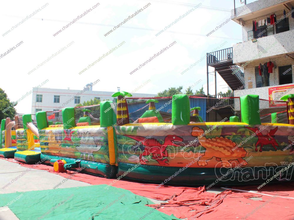 Jurassic Dinosaurs Inflatable Obstacle Course - Channal Inflatables