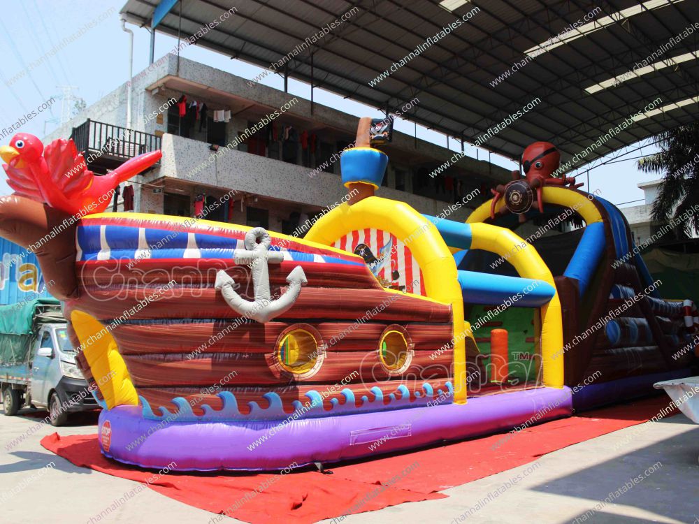 Pirate Ship Inflatable Obstacle Course - Channal Inflatables