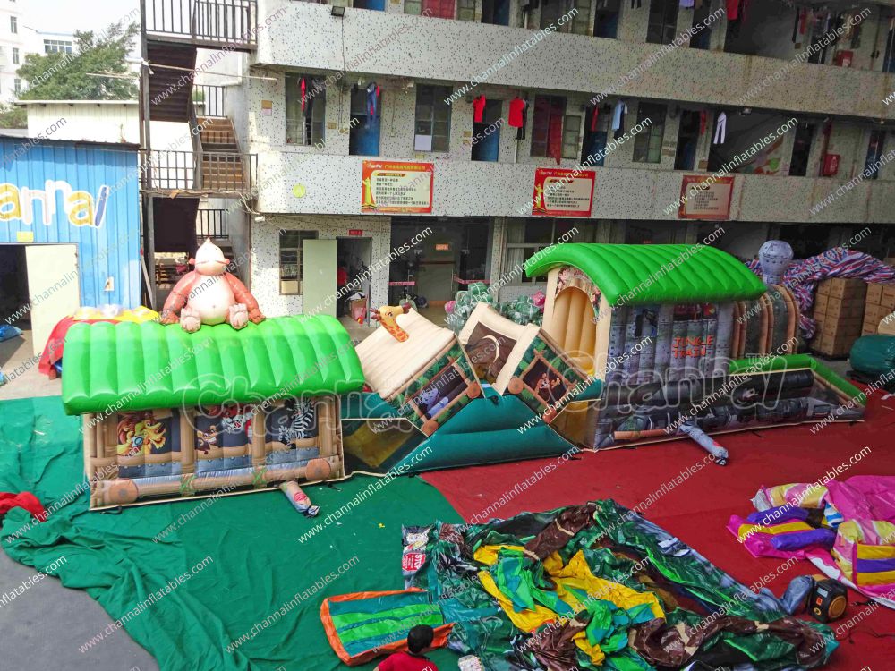 Jungle Train Inflatable Obstacle Course - Channal Inflatables