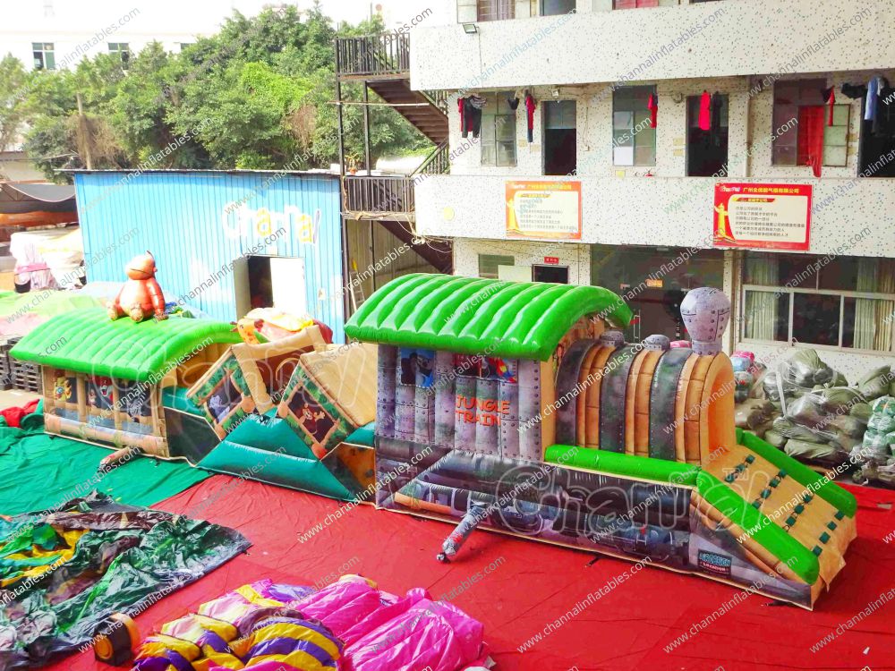 Jungle Train Inflatable Obstacle Course - Channal Inflatables