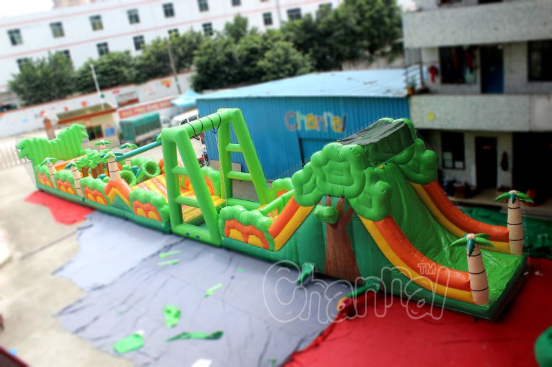 Jungle Themed Inflatable Obstacle Course - Channal Inflatables