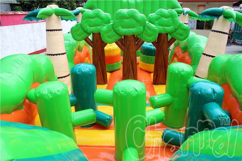 Jungle Themed Inflatable Obstacle Course - Channal Inflatables