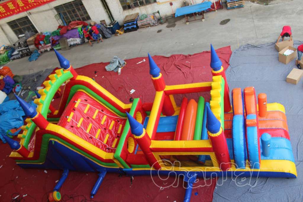 Colorful Inflatable Castle Obstacle Course - Channal Inflatables
