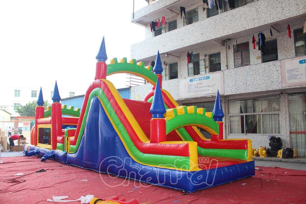 Colorful Inflatable Castle Obstacle Course - Channal Inflatables