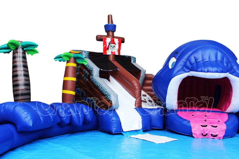 Shark Attacking Ship Giant Pool - Channal Inflatables