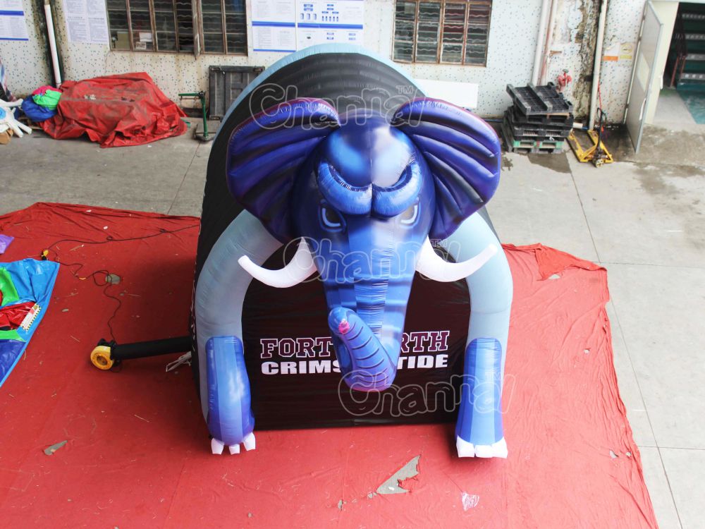 Elephant Mascot Tunnel - Channal Inflatables