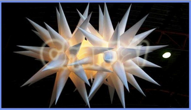 White Inflatable Led Lighting Hanging Stars - Channal Inflatables
