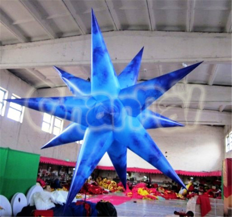 Blue Inflatable Led Lighting Star - Channal Inflatables