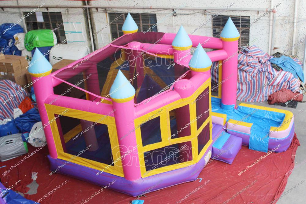 Pink Modular 5 in 1 Water Combo - Channal Inflatables