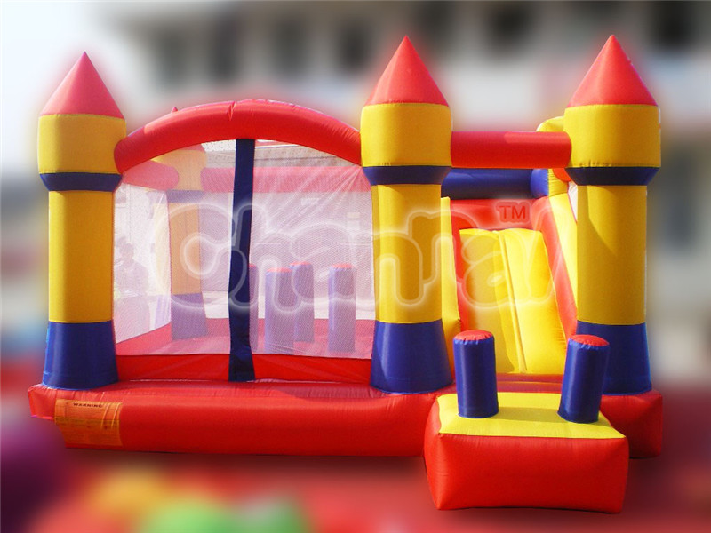 Yellow Red Castle Inflatable Nylon Combo - Channal Inflatables