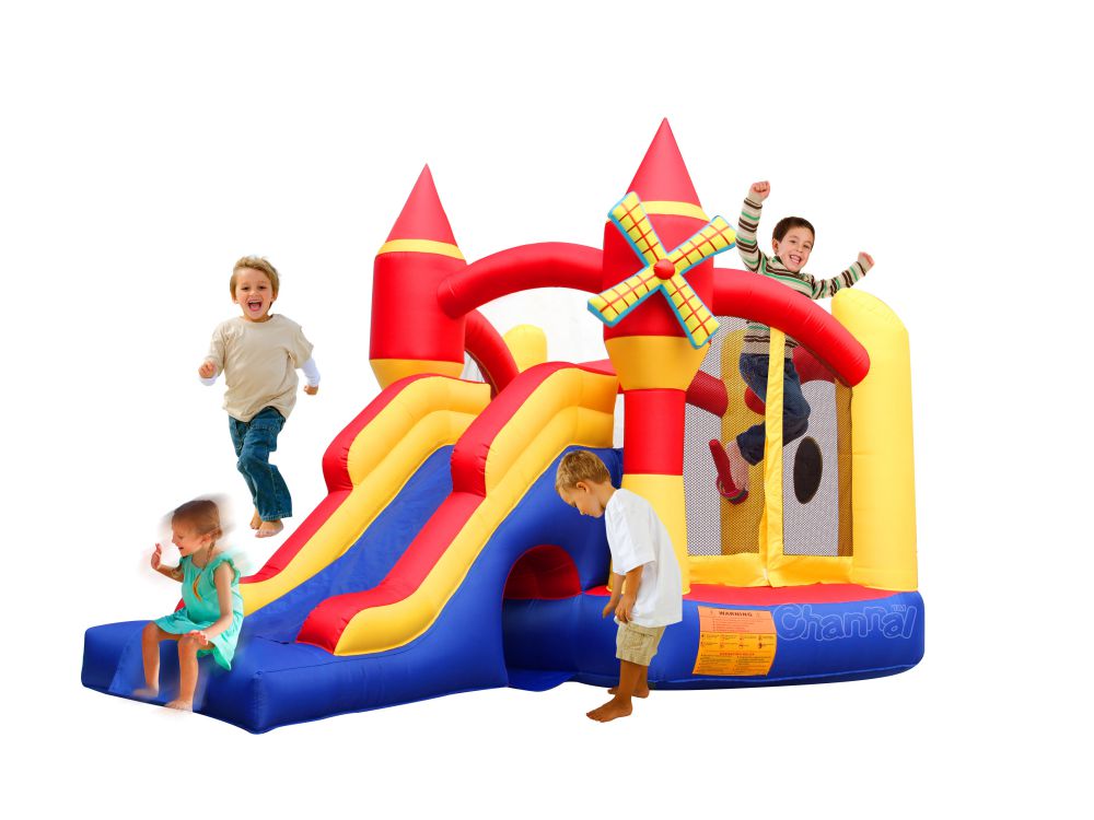 Inflatable Blue Red Nylon Castle Combo - Channal Inflatables