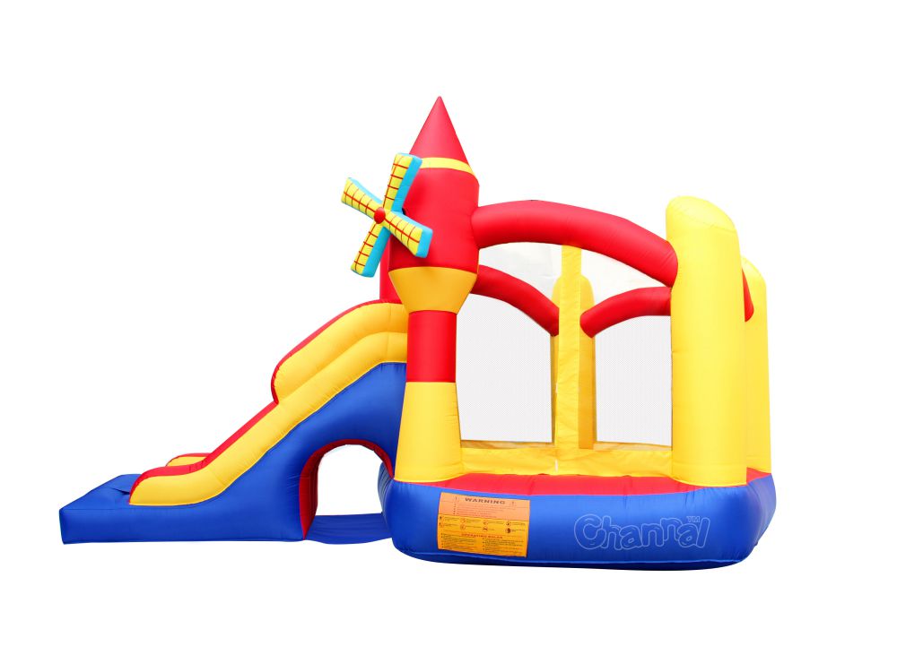 Inflatable Blue Red Nylon Castle Combo - Channal Inflatables