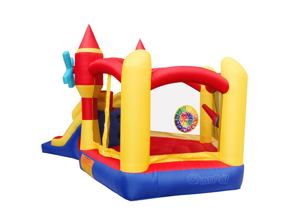 Inflatable Blue Red Nylon Castle Combo - Channal Inflatables