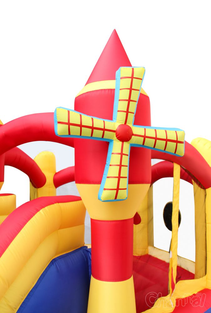 Inflatable Blue Red Nylon Castle Combo - Channal Inflatables