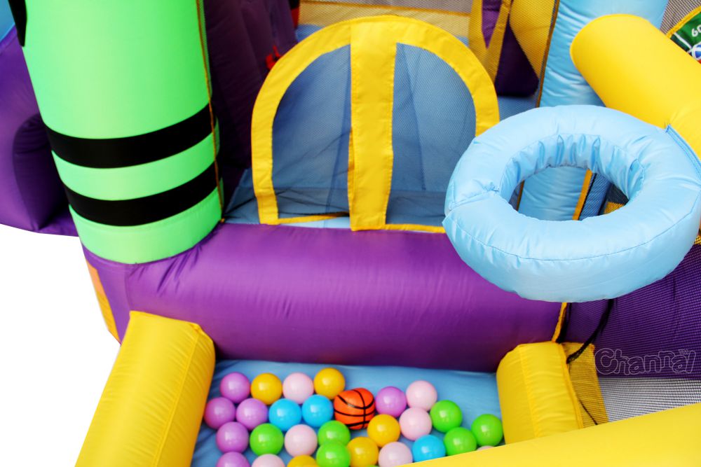 Crayon Home Bounce House With Ball Pit - Channal Inflatables