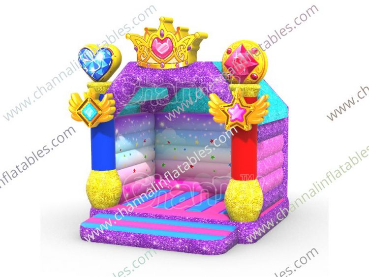 Glittery Princess Crown Bounce House - Channal Inflatables