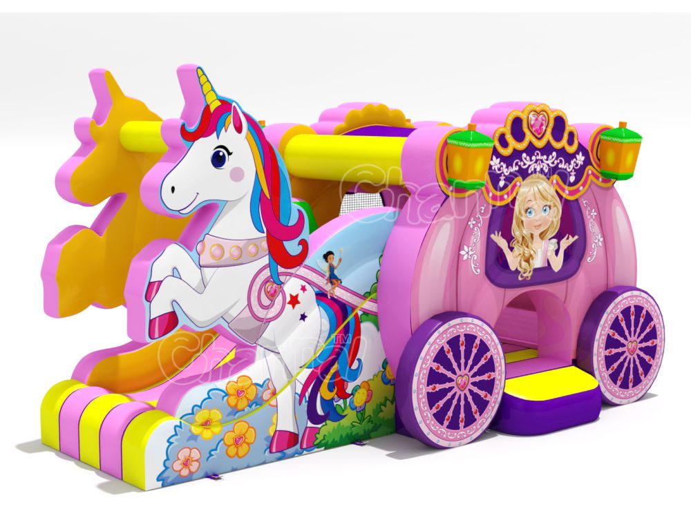Unicorn Princess Carriage Inflatable Combo - Channal Inflatables
