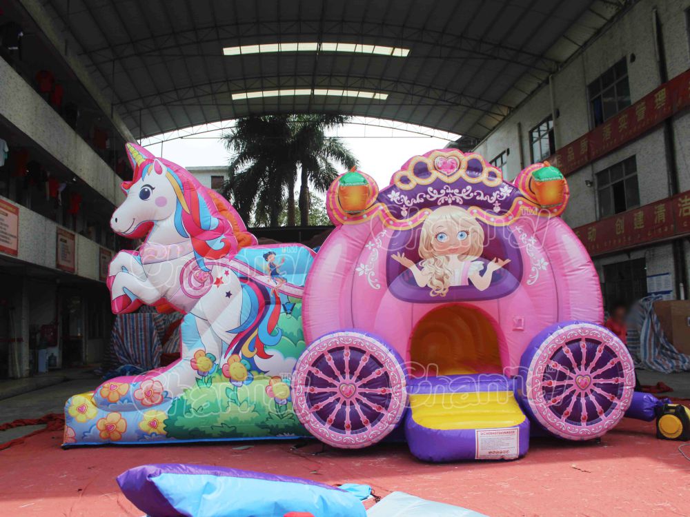 Unicorn Princess Carriage Inflatable Combo - Channal Inflatables